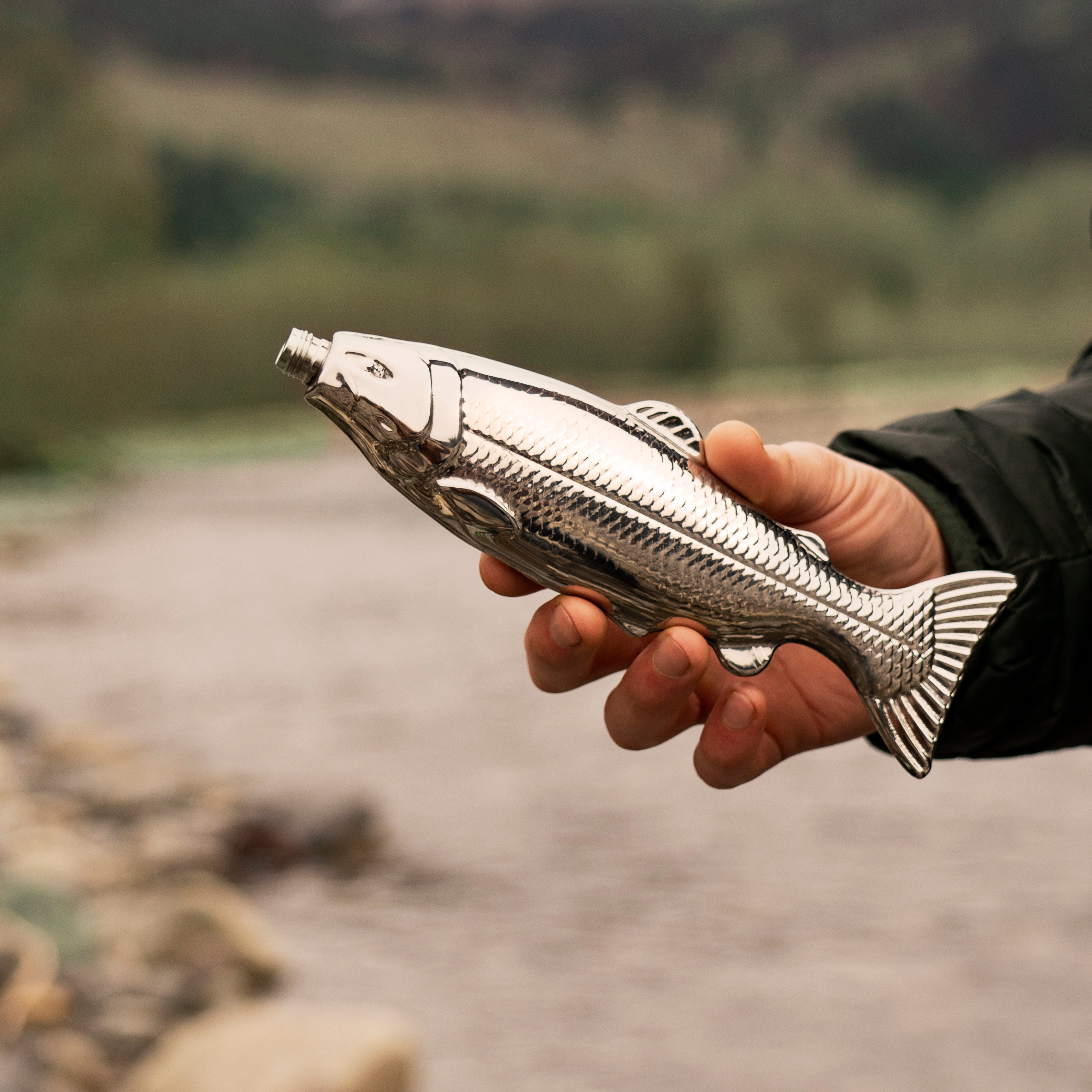 Foster & Rye Trout Flask - Fish Flask Stainless Steel with Screw On Cap ...